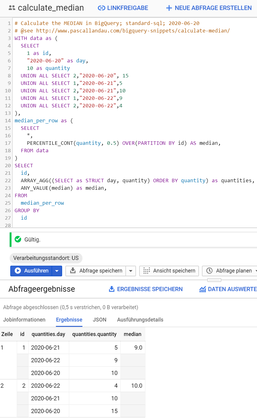 BigQuery: Calculate the MEDIAN in BigQuery | pascallandau.com BigQuery: Calculate the MEDIAN in BigQuery | pascallandau.com